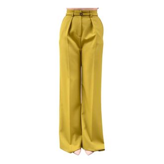 Elisabetta Franchi Hose mit G&uuml;rtel - - Trousers - Damen - Gr&uuml;n - XS