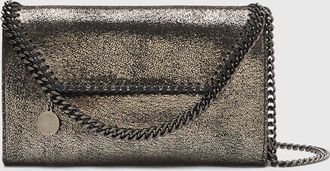Stella McCartney Falabella Wallet Crossbody Bag, Woman, Dark grey metallic