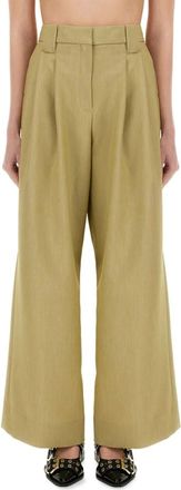 Ganni Femme, Pantalons, Beige, Taille: 38 FR Twill Suiting Mid Waist Pants