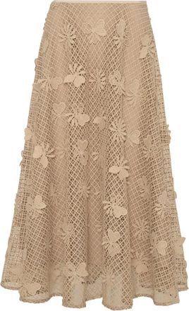 Beatrice .B Femme, Jupes, Beige, Taille: 44 FR Jupe Midi en Dentelle Brod&eacute;e