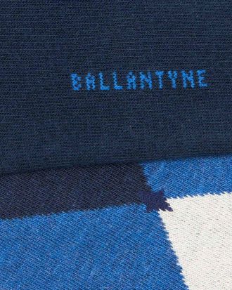 Ballantyne Diamond-Patterned Cotton Socks - Navy
