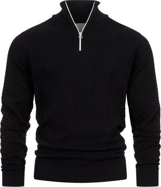 Kronstadt Strickpullover Herren KSCarlo Half-Zip Pullover Herrenpullover Half-Zip Feinstrickpullover