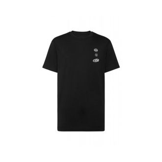 Philipp Plein Homme, Tops, Noir, Taille: 2XL Jersey T-shirt Col Rond SS Cars Racing