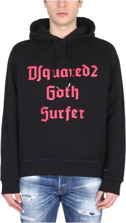 Dsquared2 Homme, Sweatshirts et sweats &agrave; capuche, Noir, Taille: XL SweaT-shirt avec imprim&eacute; logo