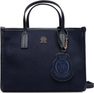Tommy Hilfiger Handtasche Tommy Hilfiger Th City Small Tote Melton AW0AW17852 Dunkelblau
