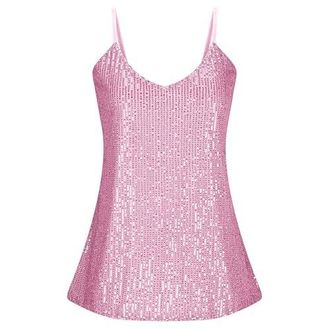 Generic Costume de f&ecirc;te 2026 - Caraco &eacute;tincelant pour les trajets quotidiens - D&eacute;bardeur confortable et ample sans manches avec ornements &agrave; paillettes - V&ecirc;tem