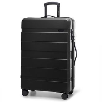 Wittchen COMODO Line Gro&szlig;er Koffer Trolley Reisekoffer mit Rollen Gro&szlig; Hartgep&auml;ck aus ABS TSA Schloss Reisekoffer Check-In Gep&auml;ck Gr&ouml;&szlig;e L Schwarz