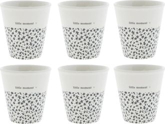Bastion Collections 6er Set Espressobecher ohne Henkel MINI Blooms 80ml