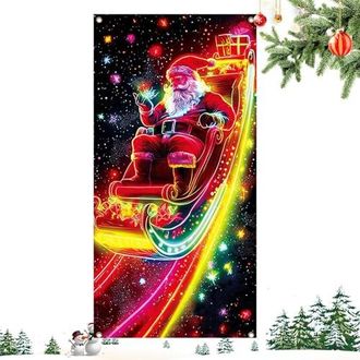 Generico Couverture de Porte P&egrave;re - No&euml;l pour No&euml;l 90 x 180, l&eacute;ger, cm D&eacute;coration de No&euml;l UV, Fluorescent de No&euml;l Principal Propri&eacute;taires | Multipurpose Outdoo