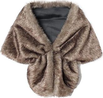 Generic Châle en fausse fourrure pour femme - Cape dhiver chaude pour mariage, demoiselle dhonneur - En peluche douce - Étoles - Tippet - Robe de soirée - Dég