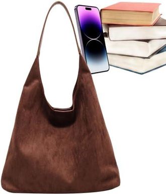 Generic Hobo Slouchy Sac fourre-tout rétro pour luniversité et travail Sacs à main pour femme Sac de travail dhiver Sac à main Automne, Café, Consulte la desc