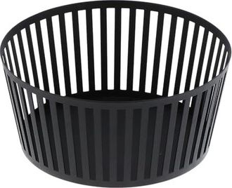 Yamazaki Tableware Yamazaki 3812 TOWER Tiefer Obstkorb, schwarz, Stahl, minimalistisch, 21.5 x 21.5 x 10 cm