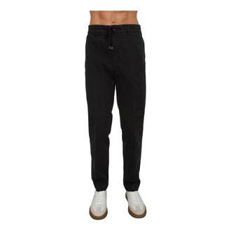 PESERICO Baumwoll-Gabardine Jogger-Hosen - - Trousers - Herren - Schwarzk - 3XL
