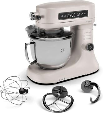 Klarstein Klarstein Chiara 1600W Küchenmaschine 5L Edelstahlschüssel, 12 Geschwindigkeiten, LCD-Touch-Display, Leise 72 dB, Spülmaschinenfestes Patisserie-Set