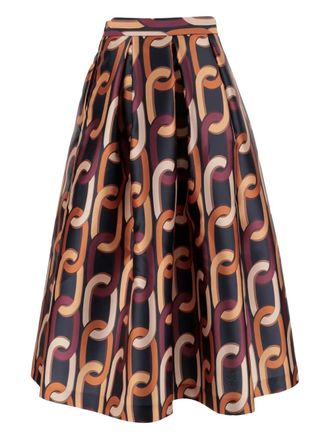 Lunatica Milano jupe mi-longue Luna K Chain à design plissé - Bleu