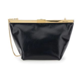Jimmy Choo London Femme, Sacs, Noir, Taille: ONE Size Ganache Small Leather Clutch