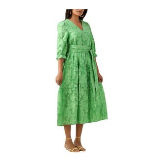 Selected Gr&uuml;nes Wickelkleid f&uuml;r Sonnige Tage - - Dresses - Damen - Gr&uuml;n - XS