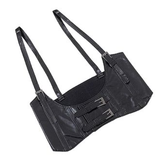 Beaupretty PU Taillengürtel Punk Stil Verstellbar Gothic Korsett Dekoration für Party und Alltag Breiter Gürtel Corsage Damen Zubehör Schwarz