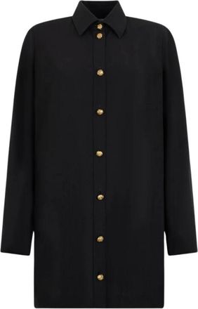Roberto Cavalli Femme, Blouses et Chemises, Noir, Taille: 36 FR Chemise Longue en M&eacute;lange de Laine