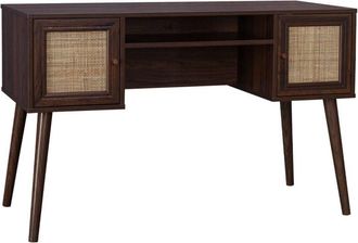 Sweeek Sweeek - Schreibtisch Dekor Holz und Geflecht 2 Türen