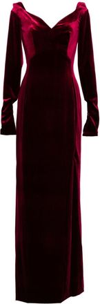 Saiid Kobeisy robe cintrée en velours à coupe longue - Rouge