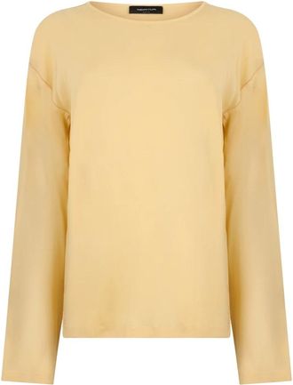 Fabiana Filippi Femme, Blouses et Chemises, Beige, Taille: 36 FR Haut &agrave; Manches Longues en Viscose