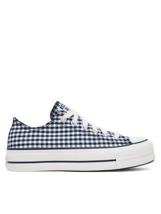 Converse Sneakers aus Stoff Chuck Taylor All Star Lift Platform Gingham A13664C Dunkelblau