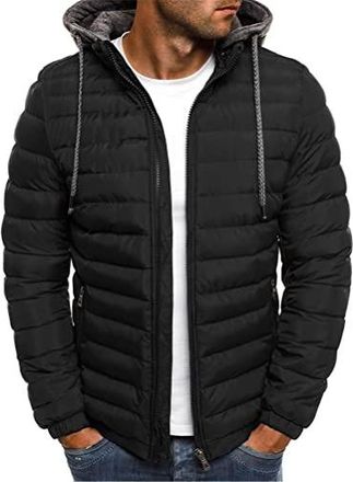 ORANDESIGNE Homme Hiver Manteau Court Chaud Manteau Parkas Manteau Doudoune à Capuche Hiver épais Veste avec Capuche Outdoor Blousons Mens Hooded Coat Jackets A N