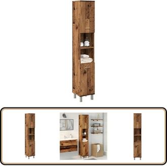 vidaXL vidaXL Badschrank Altholz-Optik 30x30x179 cm Holzwerkstoff