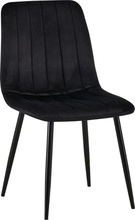 Clp Esszimmerstuhl gepolstert Dijon, mit Ziernähten & Bodenschonern, bequemer Polsterstuhl für Esszimmer & Küche, belastbar bis 150 kg, Farbe:schwarz, Mat