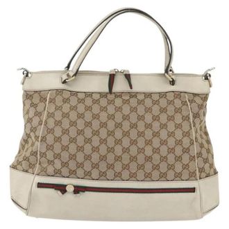 Gucci Pre-owned Vintage Canvas Handtasche - - Pre-owned - Damen - Beige - ONE SIZE