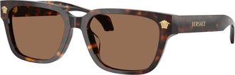 Versace unisex, Accessoires, Brun, Taille: 56 MM Lunettes de soleil rectangulaires