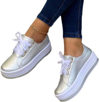Onsoyours Damen Flat Schuhe Loafers Sneaker Bequeme Atmungsaktive Flache Schn&uuml;rschuhe Loafer Slip On Halbschuhe Sneaker Turnschuh Low Top f&uuml;r Running Fitness Ou