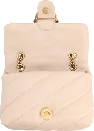 Pinko Womens Mini Shoulder Bag Love Puff Beige Leather