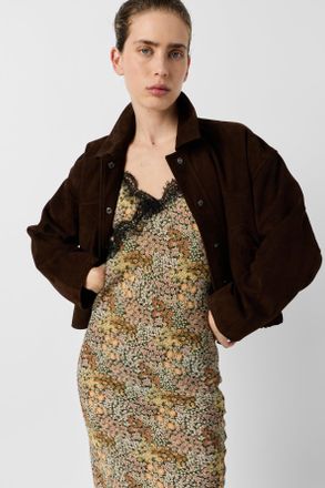 Gerard Darel Blouson aviateur en cuir velours - TAO - Cinnamon