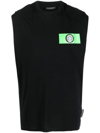 Plein Sport débardeur à patch logo - Noir