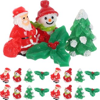 Pretyzoom 20 St&uuml;ck Festliche Ornamente Bastelarbeiten Weihnachtsdekoration Miniaturornamente Harzfiguren Schneeflockendekorationen Harzornamente Harzanh&auml;nger Ha