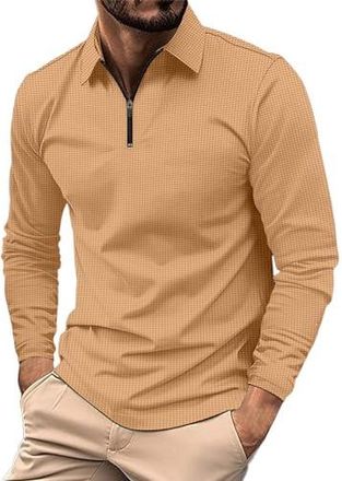 Generic Chemise gaufr&eacute;e &agrave; manches longues pour homme - Col standard - Col standard - Coupe confortable - Couleur unie - D&eacute;contract&eacute; et l&eacute;ger - Pour le travail