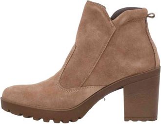 Igi & Co Bottines femme en daim Taupe, talon haut chunky, semelle antid&eacute;rapante, fermeture &eacute;clair lat&eacute;rale, style d&eacute;contract&eacute; &eacute;l&eacute;gant, Boue, 40 EU