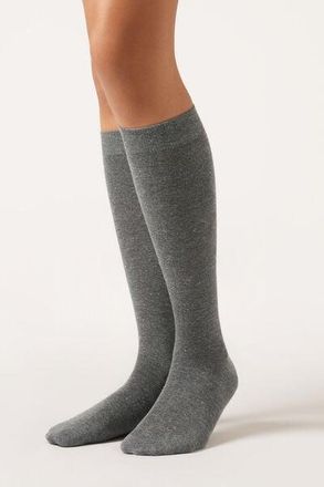 Calzedonia Lange Socken Mit Kaschmir Und Glitzer Grau
