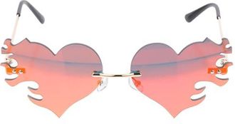 BESPORTBLE Lunettes de Soleil sans Monture de Coeur et Flamme Accessoire Photo Original pour F&ecirc;te et Carnaval Lunettes L&eacute;g&egrave;res et Color&eacute;es pour D&eacute;guisement et Co