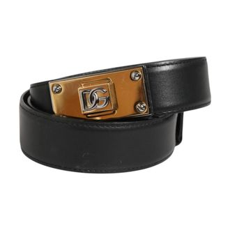 Dolce & Gabbana Luxus Metall Logo G&uuml;rtel - - Accessories - Herren - Schwarzk - ONE SIZE