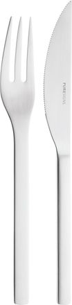 Puresigns ONE Extra Steakbesteck Edelstahl Matt Silber 4-teilig