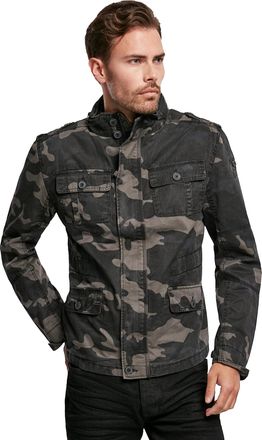 Brandit Jacket - Stylische Jacke für Herren mit versteckter Kapuze, Stehkragen und Baumwollfutter, Mehrfarbig (Darkcamo 4),M