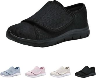 Generic Chaussures orthop&eacute;diques extra larges pour femme - Fermeture facile - R&eacute;glables - Chaussures de marche d&eacute;contract&eacute;es et l&eacute;g&egrave;res - Talon plat - Semelle