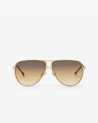 Isabel Marant Sonnenbrille Aviator Haylo - Damen - Gold Brown - Brown Shaded - Isabel Marant