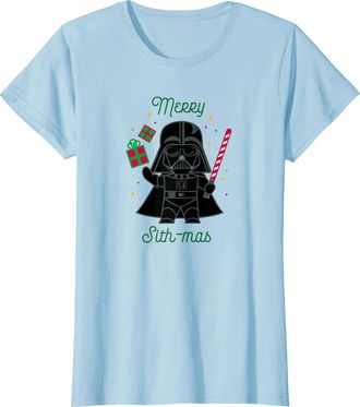 Star Wars Darth Vader Cute Christmas Holiday Merry Sith-mas T-Shirt