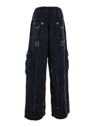 Balenciaga Mens Cargo Pants Black Cotton Trousers