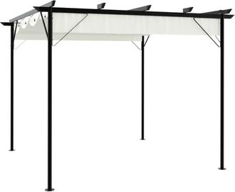 vidaXL Vidaxl - Pergola avec toit rétractable Blanc crème 3 x 3 m Acier