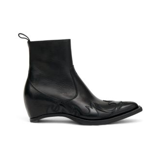 Maison Margiela Femme, Chaussures, Noir, Taille: 40 EU Bottines brod&eacute;es